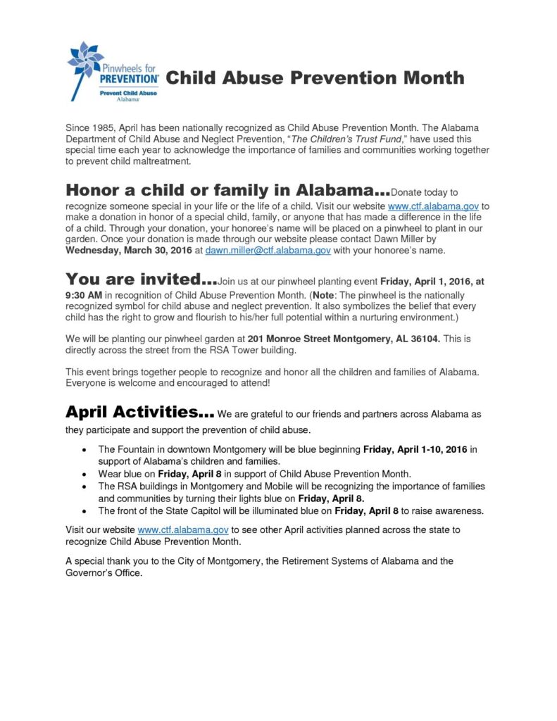 Child Abuse & Neglect Prevention - Alabama Partnership for Children